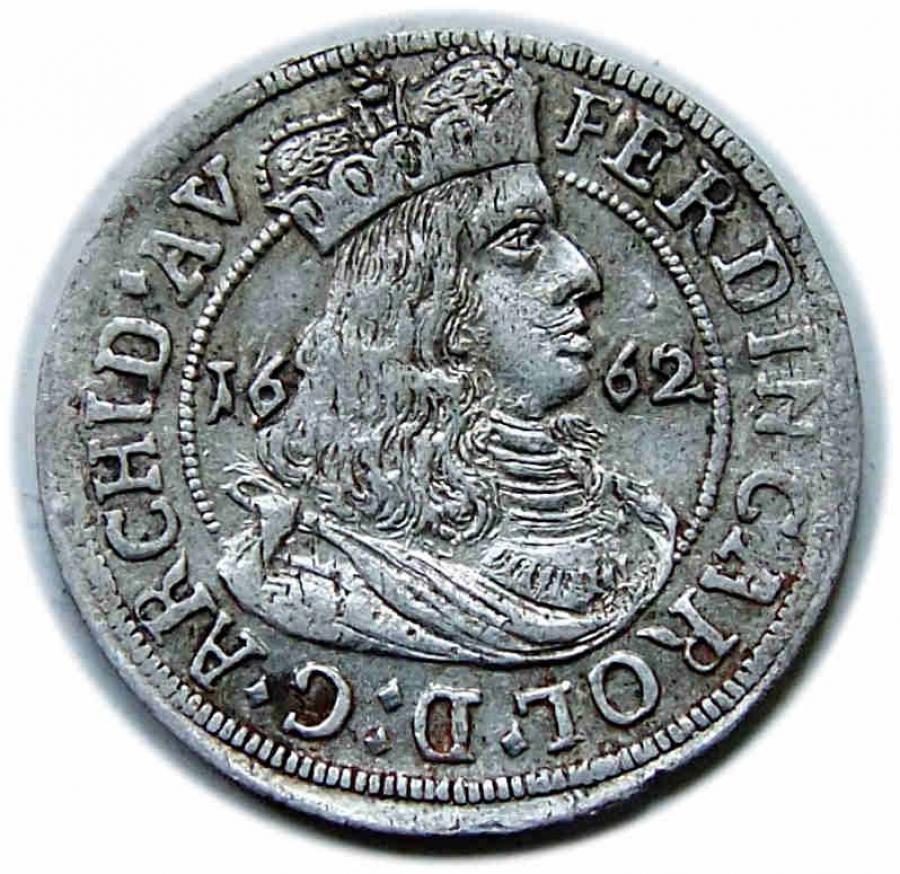 3 kreuzer 1662 Ferdinand Charles Austria Tyrol Hall